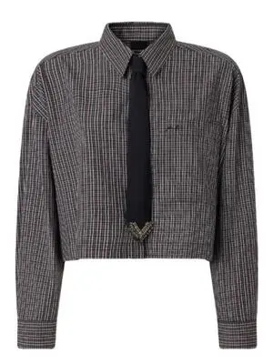 Pinko Long Sleeve Checked Shirt - Black