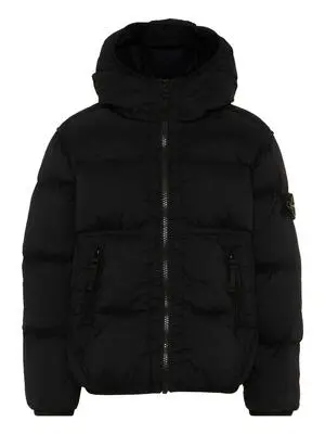 Stone Island Padded Hooded Jacket - Black