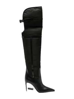 Dsquared2 Buckle-detail Pointed-toe Thigh High Boots - Black