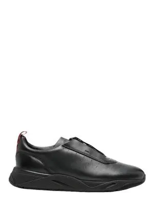 Santoni Perforated Detail Lace-up Sneakers - Black