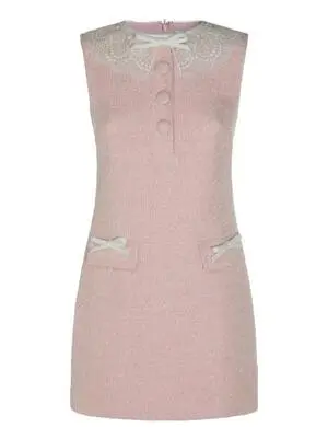 SELF-PORTRAIT Lace-collar Mini Dress - Pink