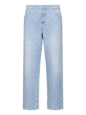 Casablanca Monogram Straight-leg Jeans - Lightblue