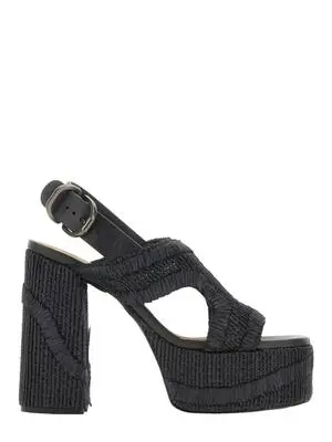 CastaÑer Francina Platform Heeled Sandals - Black