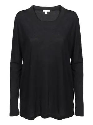 JAMES PERSE Long-sleeved Cotton Jersey T-shirt - Black