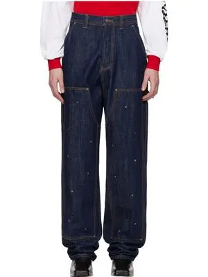 KUSIKOHC High-waisted Straight-leg Jeans - Blue