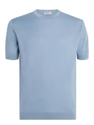John Smedley Merino Wool T-shirt - Blue