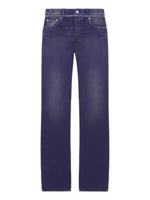 Alexander McQueen Slashed Zip Low-rise Bootcut Jeans - Blue