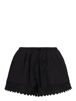 Dissh Annabel Cotton-blend Lace-hem Shorts - Black