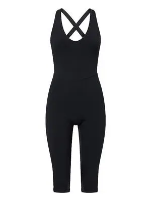Bo+tee Soft Active Capri Stretch-woven Jumpsuit - Black