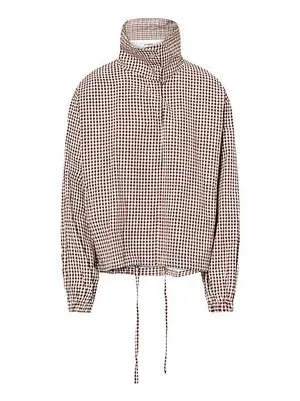 RU & ROCKA Gingham Check Cotton Jacket - Brown