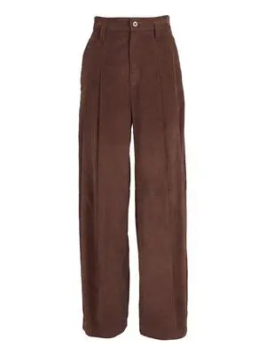 Brunello Cucinelli Wide Leg Corduroy Trousers - Brown