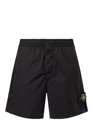Stone Island Tela Paracadute Stretch-cotton Shorts - Black