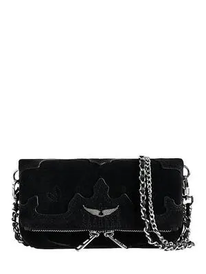 Zadig&Voltaire Rock Nano Mini Suede Western Clutch Bag - Black