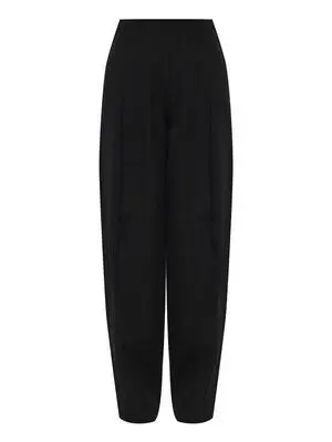Victoria Beckham Pleated Wool Trousers - Black