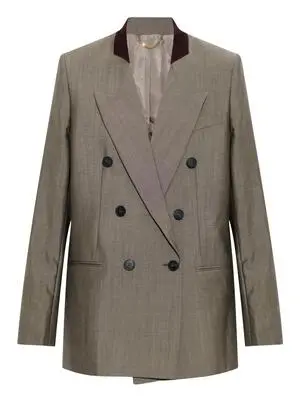 Victoria Beckham Double-breasted Wool Blazer - Grey