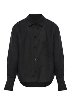 Victoria Beckham Wool Shirt With Pocket - Grey