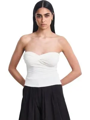 NINETY PERCENT Lilly Twist Front Bandeau In Micromodal - Chalk