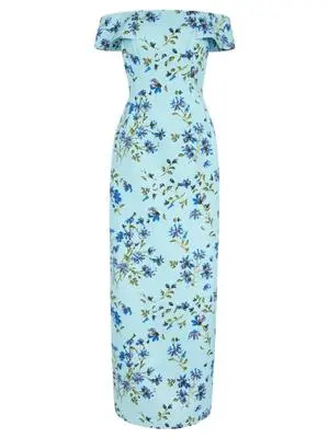 EMILIA WICKSTEAD Printed Off-the-Shoulder Column Maxi Dress