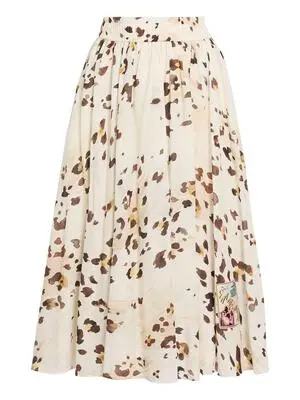 Zimmermann Printed Cotton-voile Midi Skirt - Ecru