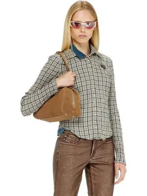 DIESEL® Seersucker Effect Check Shirt - Grey