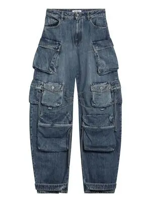 Attico THE ATTICO Fern Washed Cargo Trousers Blue