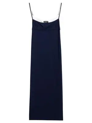 Miu Miu Midi Dress In Stretch Jersey - Blue