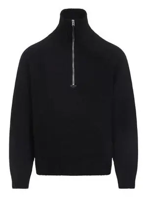 TOM FORD Half-zip Wool Sweater - Black