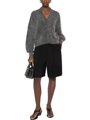 GESTUZ V-neck Button-front Cardigan - Grey