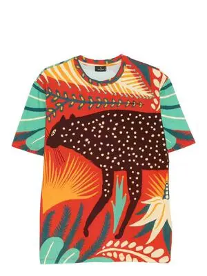 Etro Graphic Print Short Sleeve T-shirt - Red