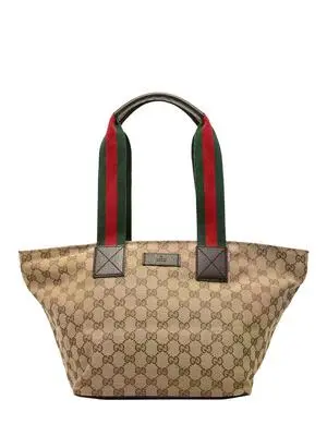 Gucci Gg Canvas Web Tote Bag - Neutrals