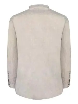 DELL'OGLIO Mandarin-collar Long-sleeve Shirt - Neutrals