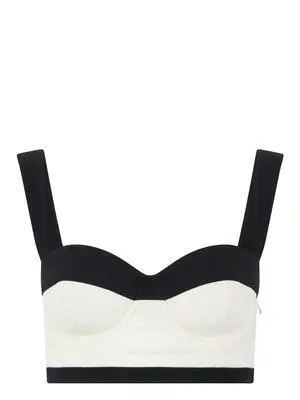 Moschino Contrast Trim Corset Top - White