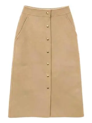 LOUIS VUITTON Monogram Midi Skirt - Neutrals