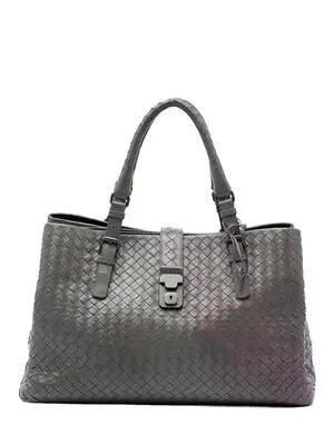 Bottega Veneta Bottega Veneta Medium Nappa Intrecciato Roma Tote Bag Grey