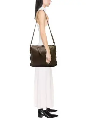 Bottega Veneta Intrecciato Trimmed Cervo Business Bag - Brown