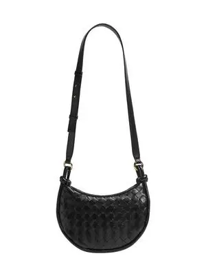 Bottega Veneta Woven Leather Crossbody Bag - Black