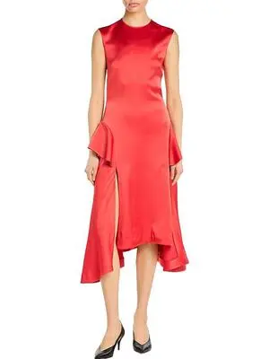 Stella McCartney Satin Midi Dress - Tomato