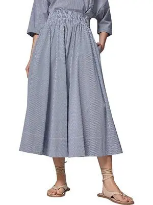 Donna Karan New York Cotton Stripe Maxi Skirt - Nightfall