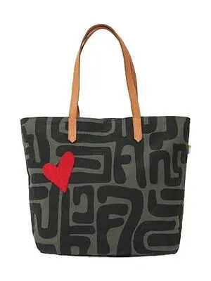 UBUNTU LIFE Safari Kuba With Beaded Heart Tote - Multi