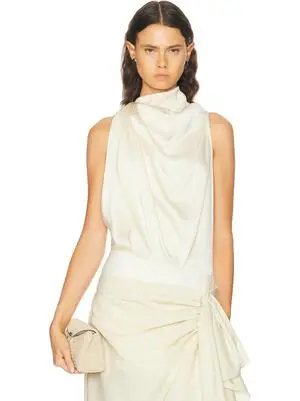 HEIRLOME Kate Sleeveless Satin Top - Ivory
