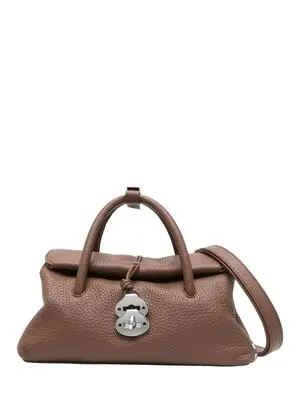 ZANELLATO Mini Top Handle Bag With Silver-tone Twist-lock Fastening - Grey