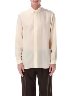 LARDINI Oversized Mini Shirt In Lyocell-linen Fabric, Size - White