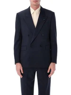 LARDINI Lardini Double-breasted Four-button Blazer Blue