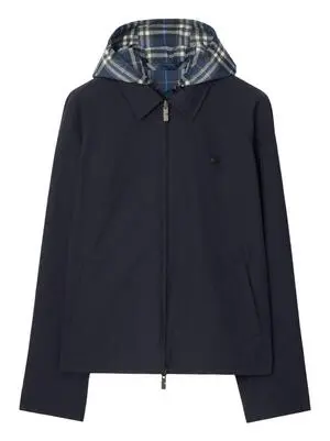 Burberry Reversible Check Hooded Jacket - Navy