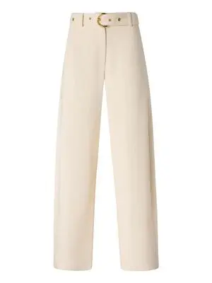 Pinko Belted Wide-leg Trousers - Ivory