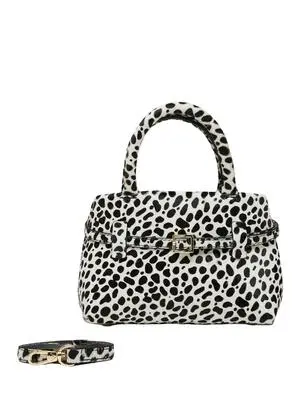 Manu Atelier Le Cambon Mini Handbag Dalmatian Print Calf Hair - Multicolor