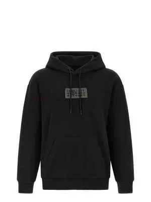 MAISON MARGIELA Cotton Hoodie With Central Pocket - Black