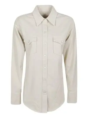 A.p.c. Classic Mini Shirt In Organic And Recycled Cotton - Ecru
