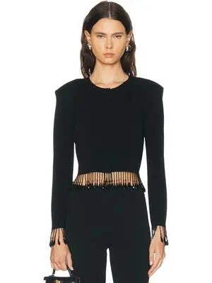 BY MALENE BIRGER Shelly Embellished Knit Top - Black