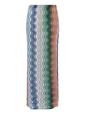 Missoni Wrap-over Lamé Knitted Maxi Skirt - Multi